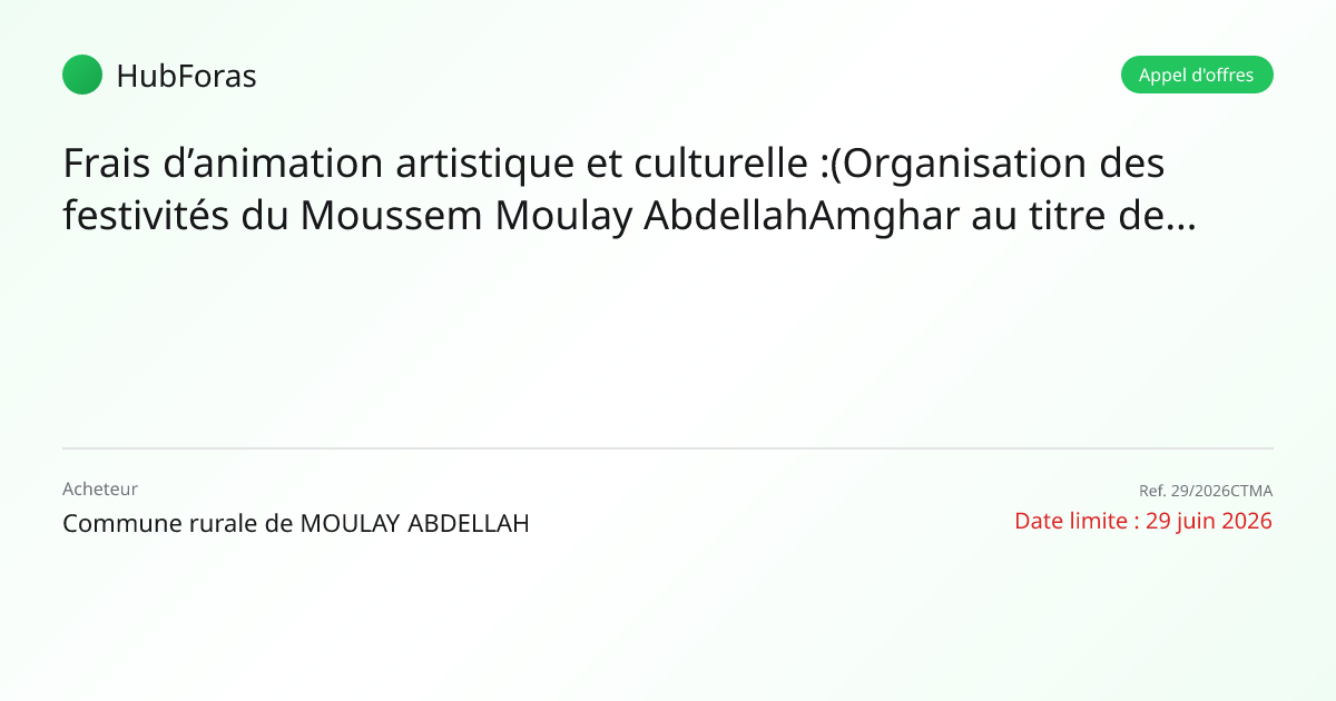 Frais d’animation artistique et culturelle :(Organisation des ...